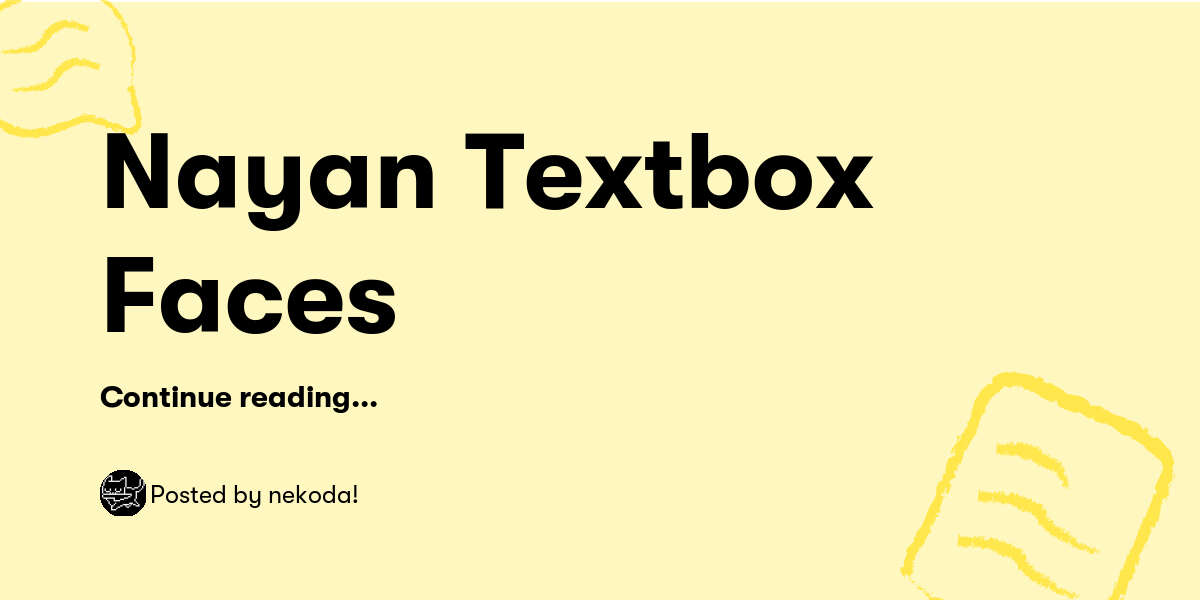 Nayan Textbox Faces — nekoda! - Buymeacoffee