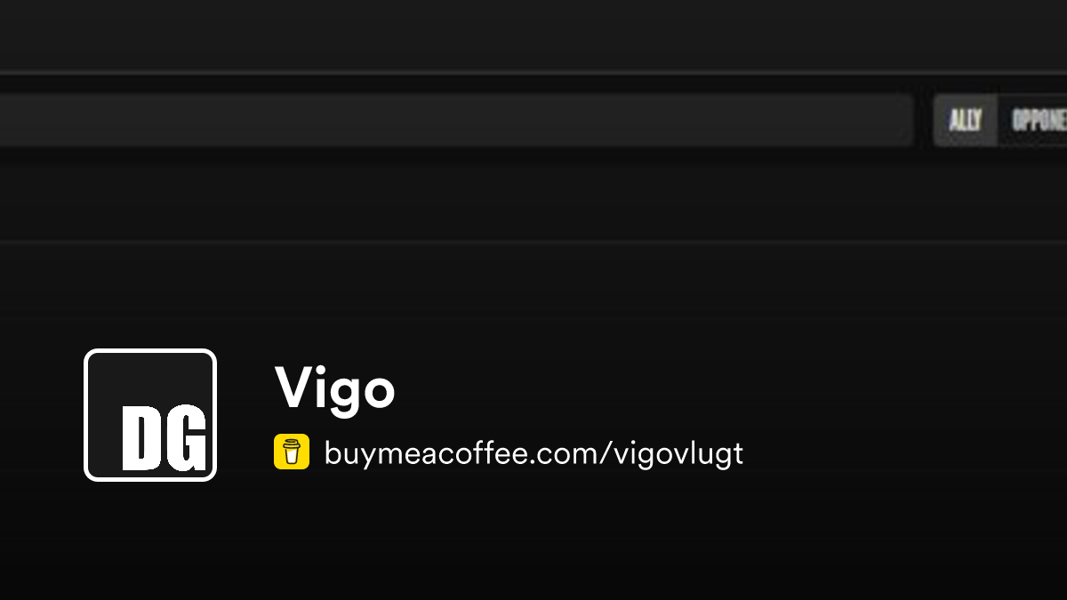 Vigo is creating DraftGap and LeagueOfItems - Buymeacoffee