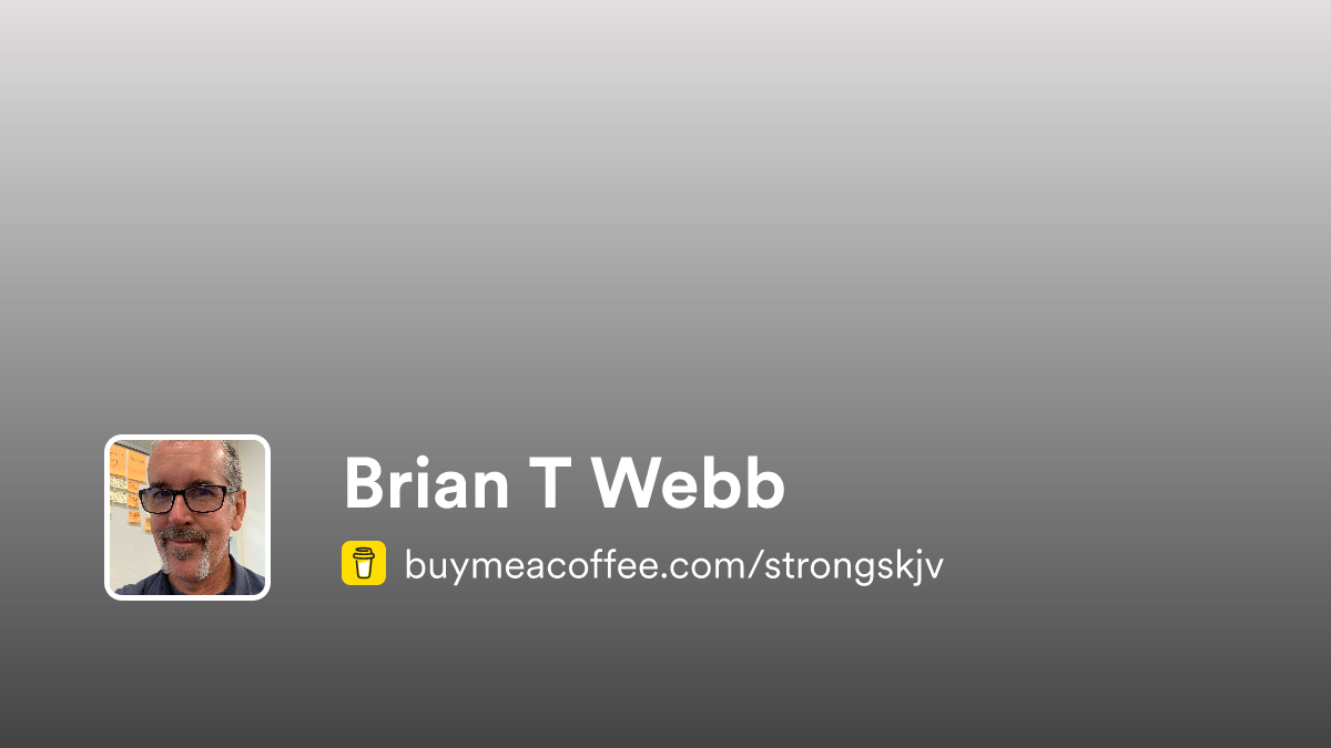Brian T Webb - Buymeacoffee