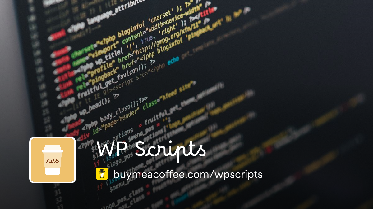 WP Scripts is WordPress Plugins Creator - Buymeacoffee