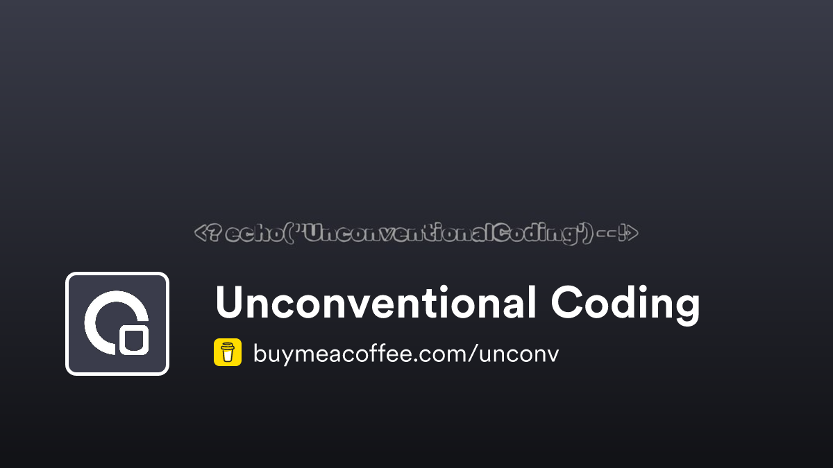 Membership | Unconventional Coding - Buymeacoffee