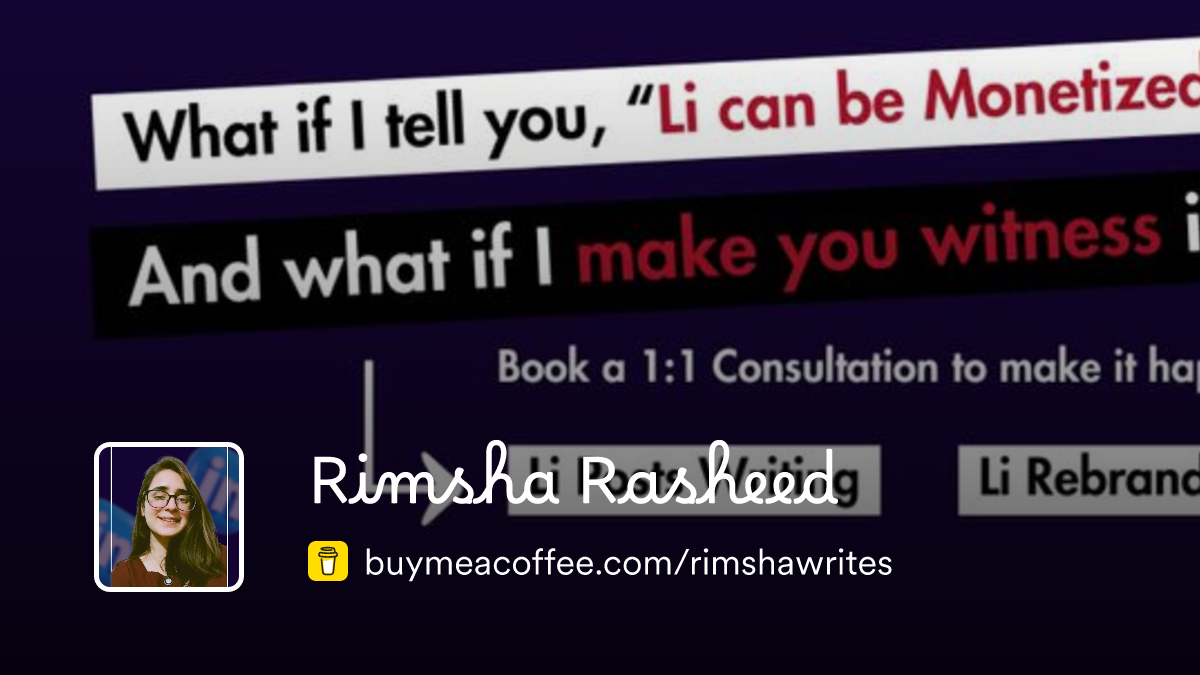 Rimsha Rasheed is Offering LinkedIn-related services to busy founders ...