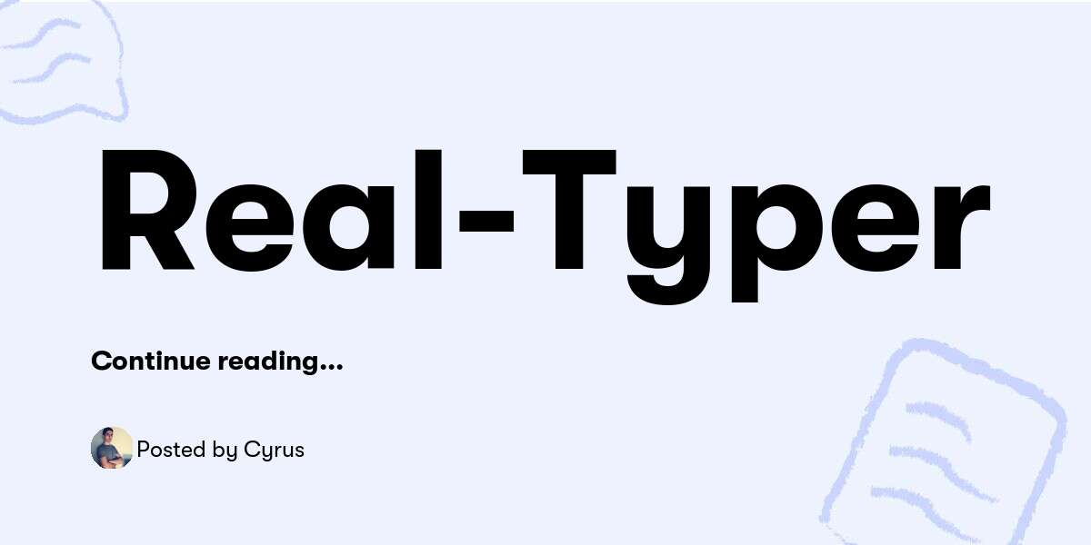 Real-Typer — Cyrus - Buymeacoffee