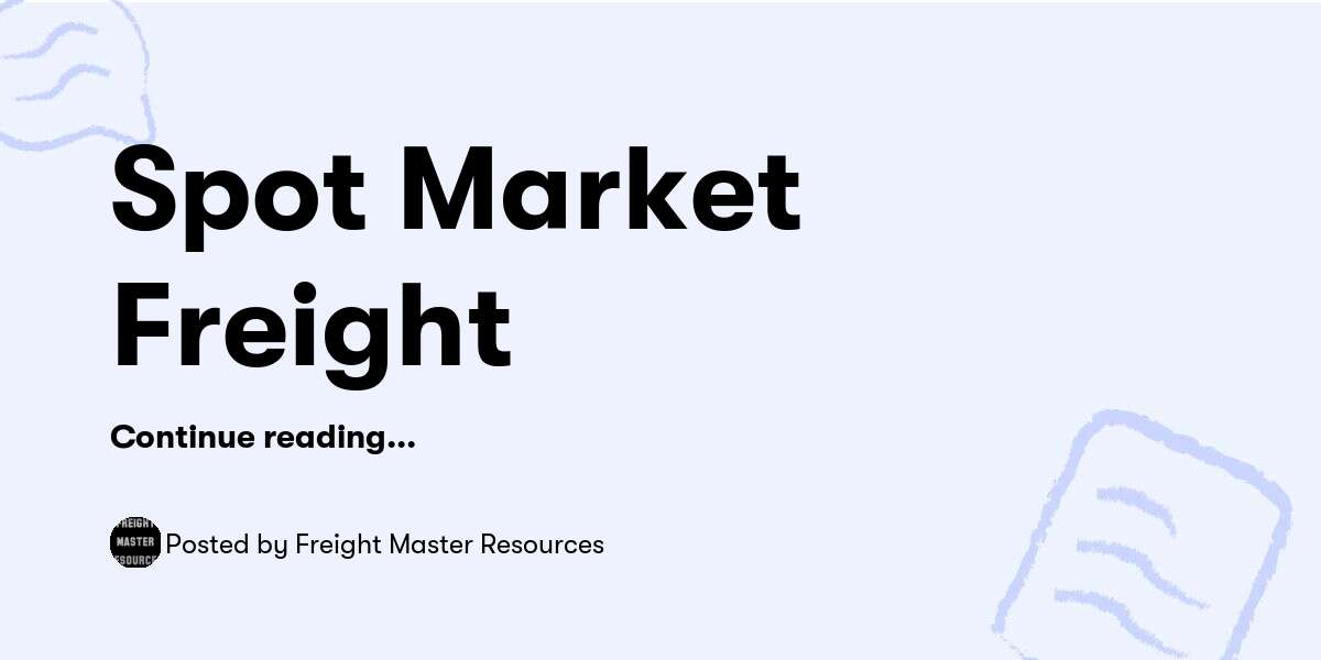 Spot Market Freight — Freight Master Resources - Buymeacoffee