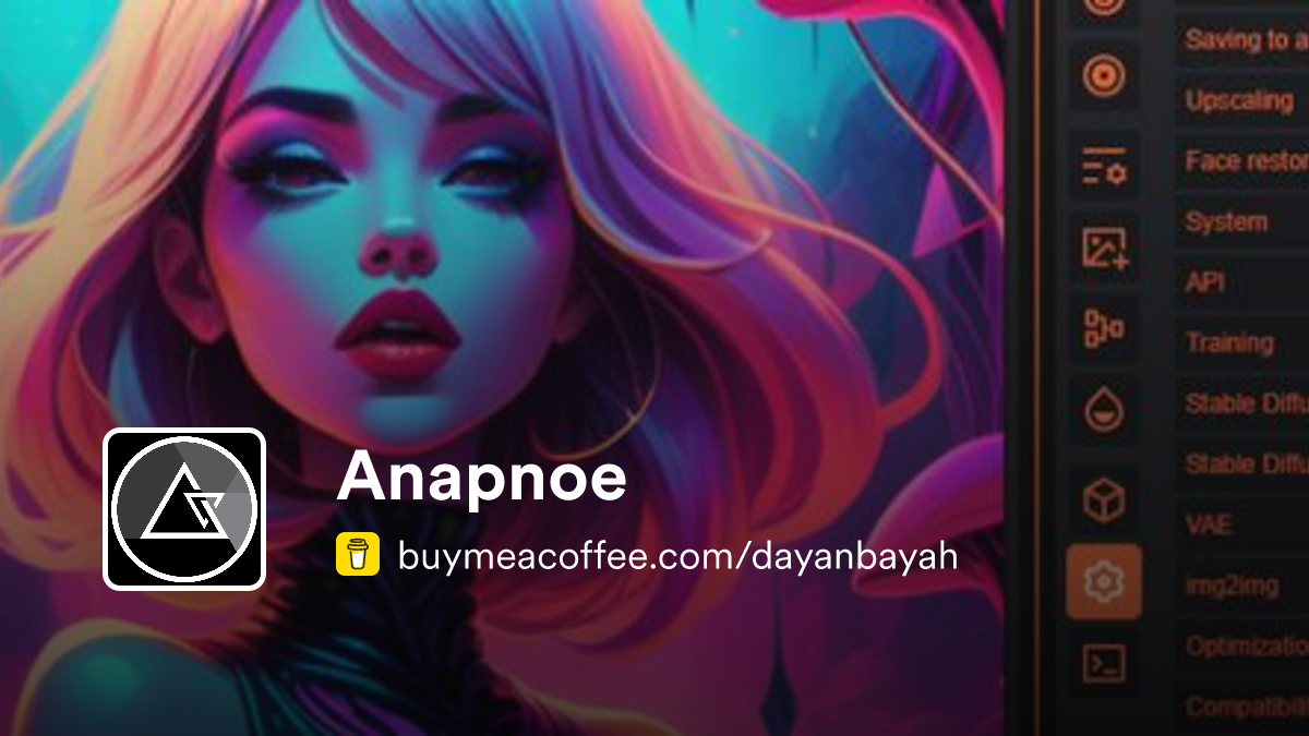 Anapnoe is Stable Diffusion web UI-UX - Buymeacoffee