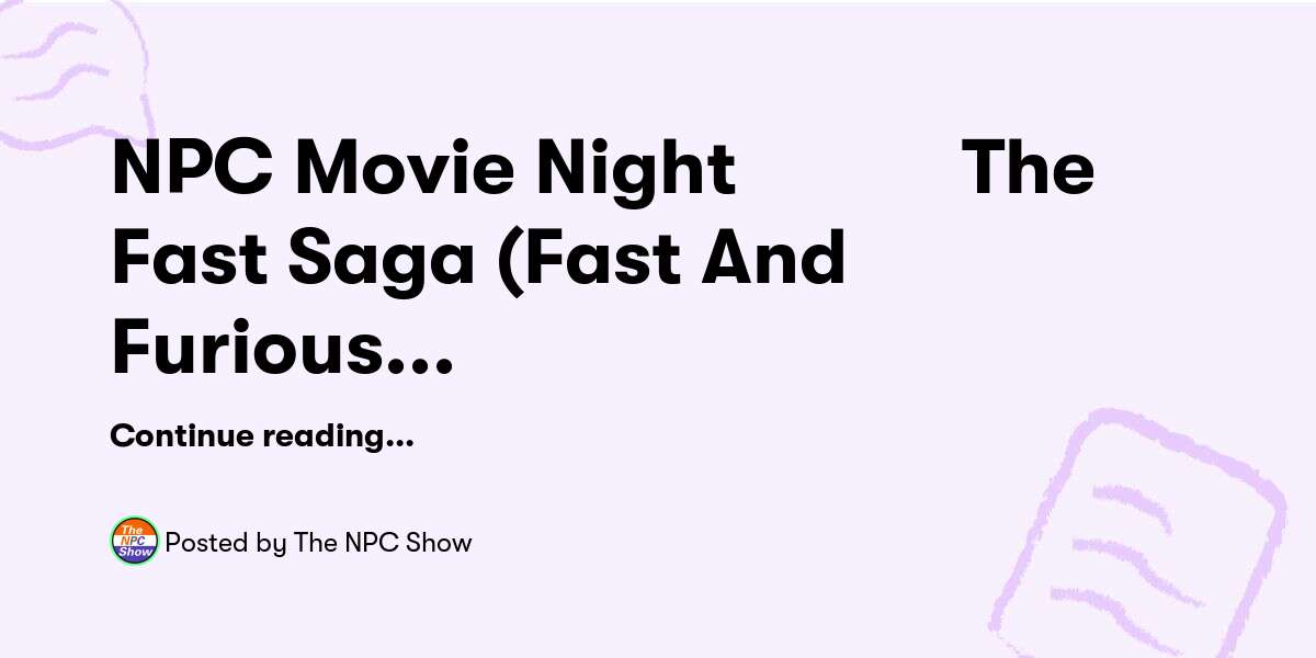 NPC Movie Night 🥤😃🍿 The Fast Saga (Fast And Furious 9) & Rocky 4 👉 ...
