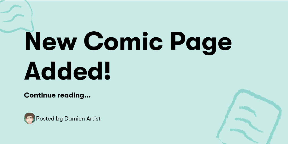 New Comic Page Added! — Damien Artist - Buymeacoffee