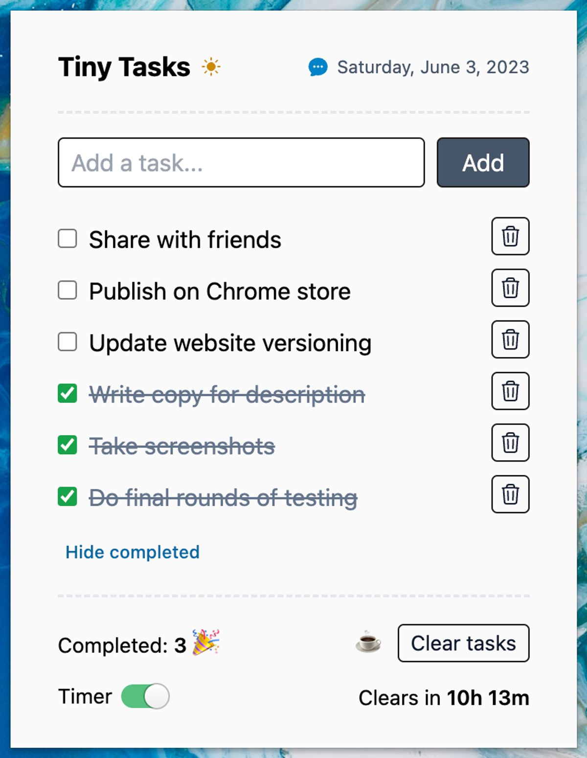 Tiny Tasks v1.4.0 — Tiny Tasks - Buymeacoffee