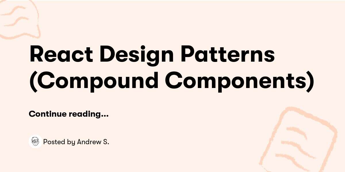 React Design Patterns (Compound Components) — Andrew S. - Buymeacoffee
