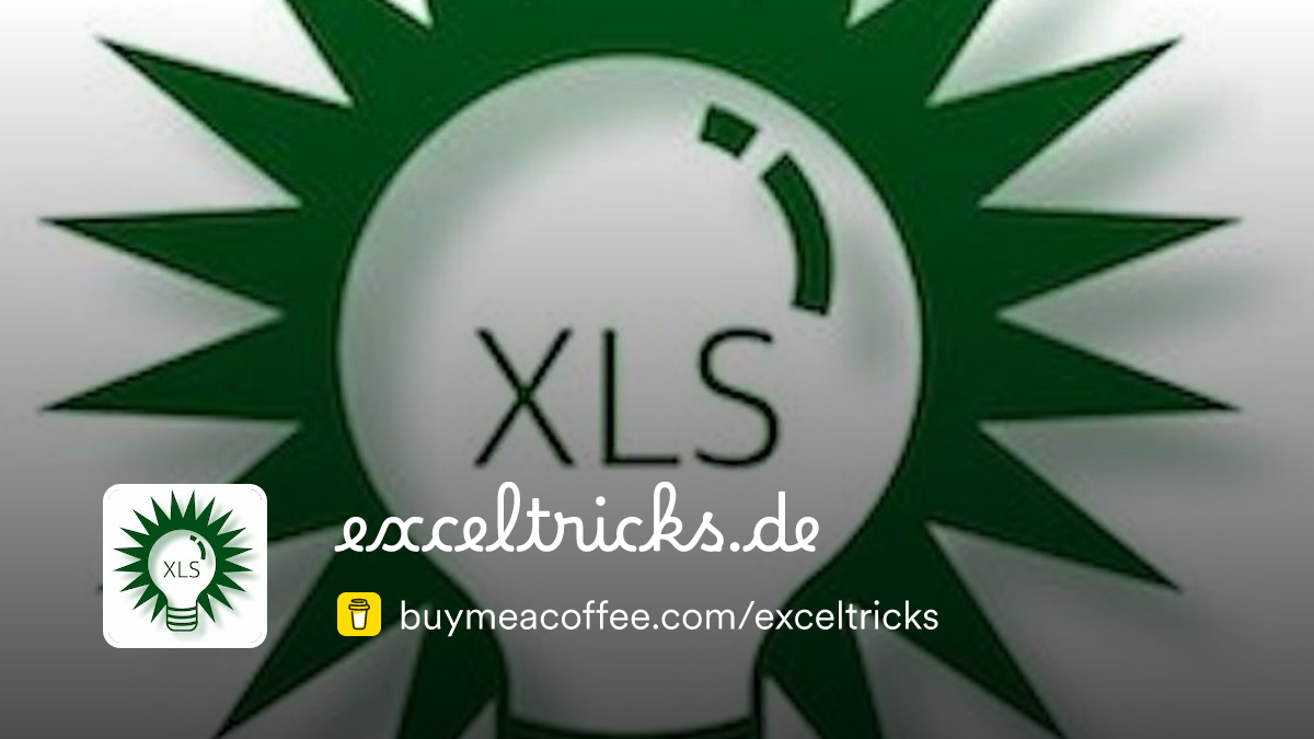 Exceltricksde Is Excel Tipps Und Tricks Excel Tools Buymeacoffee