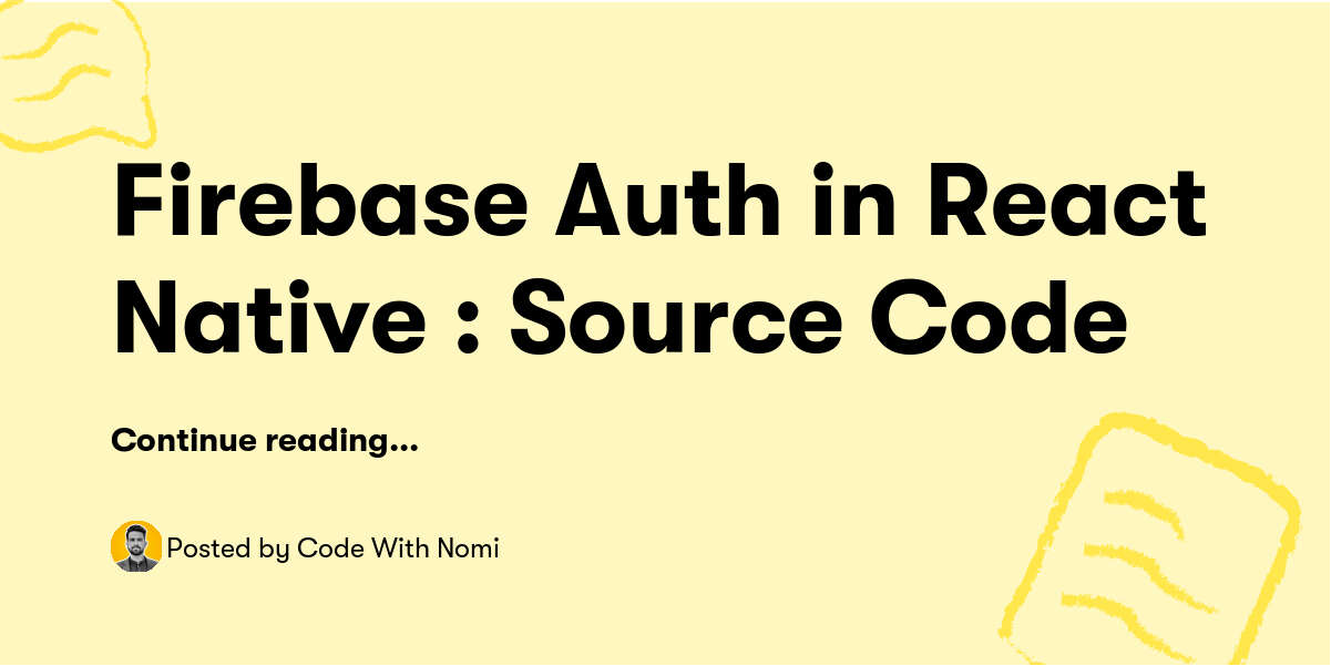 Firebase Auth In React Native Source Code — Code With Nomi Buymeacoffee