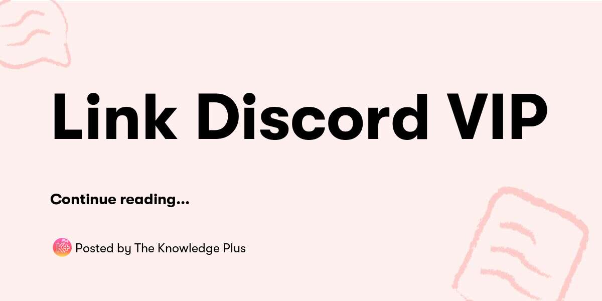 Link Discord VIP — The Knowledge Plus - Buymeacoffee