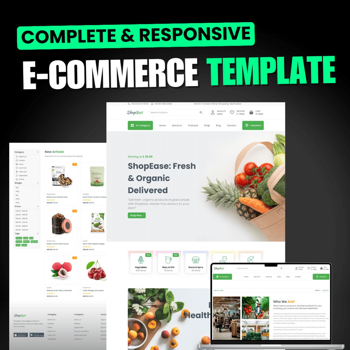 Complete Responsive eCommerce Website Template | HTML CSS and JavaScript — K2infocom - Buymeacoffee