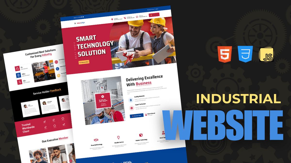 HTML CSS Website Template | Industrial Website template — K2infocom - Buymeacoffee
