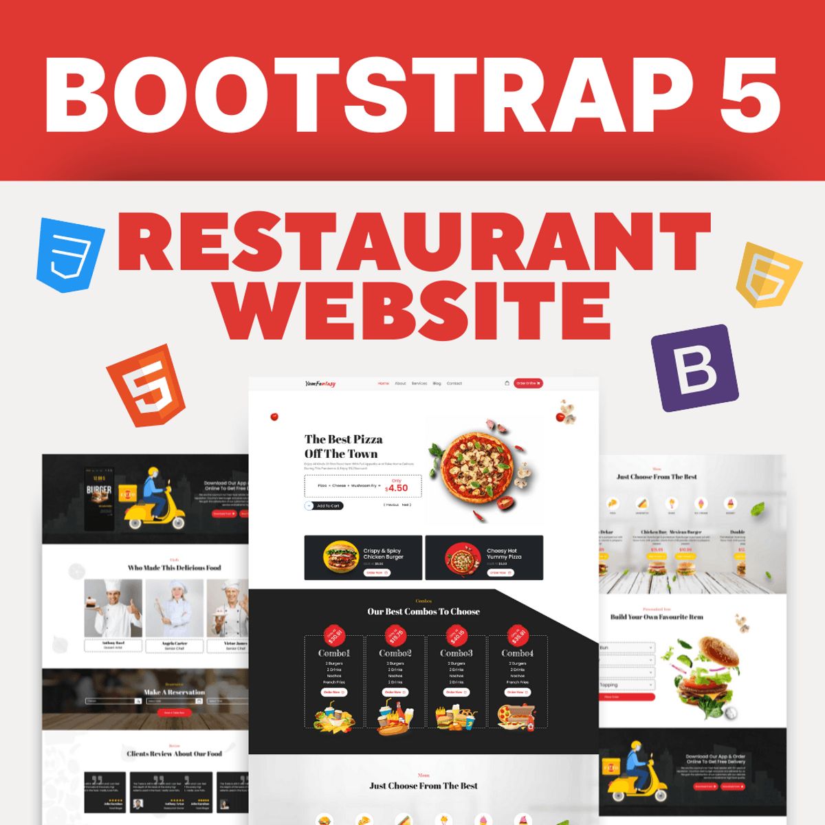 Responsive Food Website Design Template Html Css And Javascript And Bootstrap — K2infocom