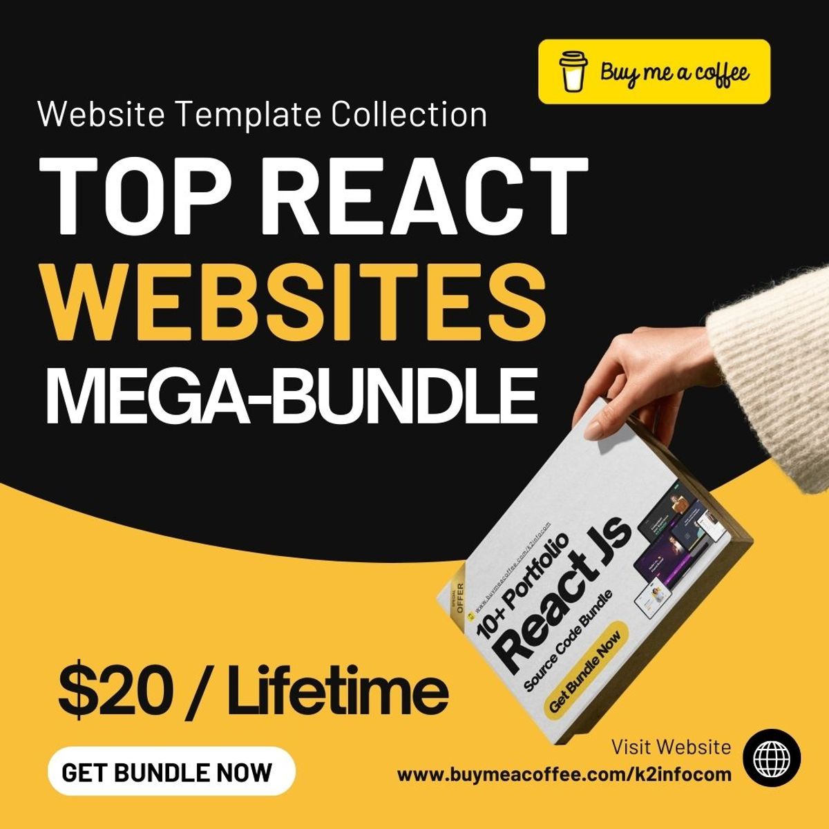 React js Portfolio Website Source Code Mega Bundle !!! — K2infocom - Buymeacoffee