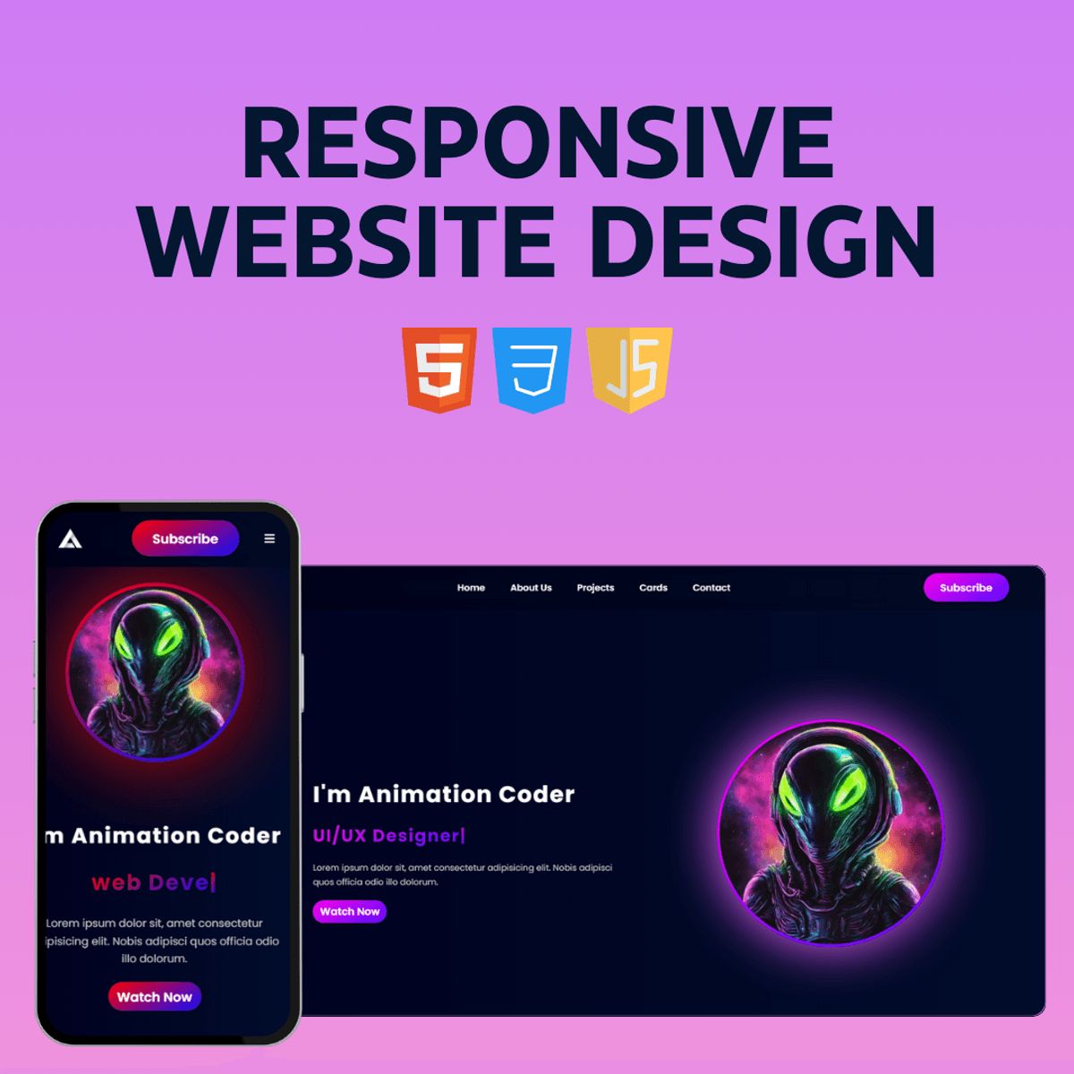 Animated Responsive Website Using Html Css Source Code And Resources