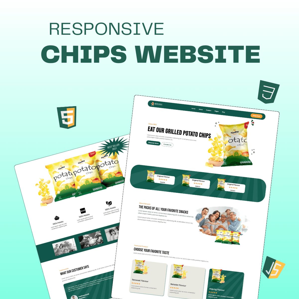 Responsive Chips Website Design HTML CSS and JavaScript - Source Code and Resources — K2infocom ...