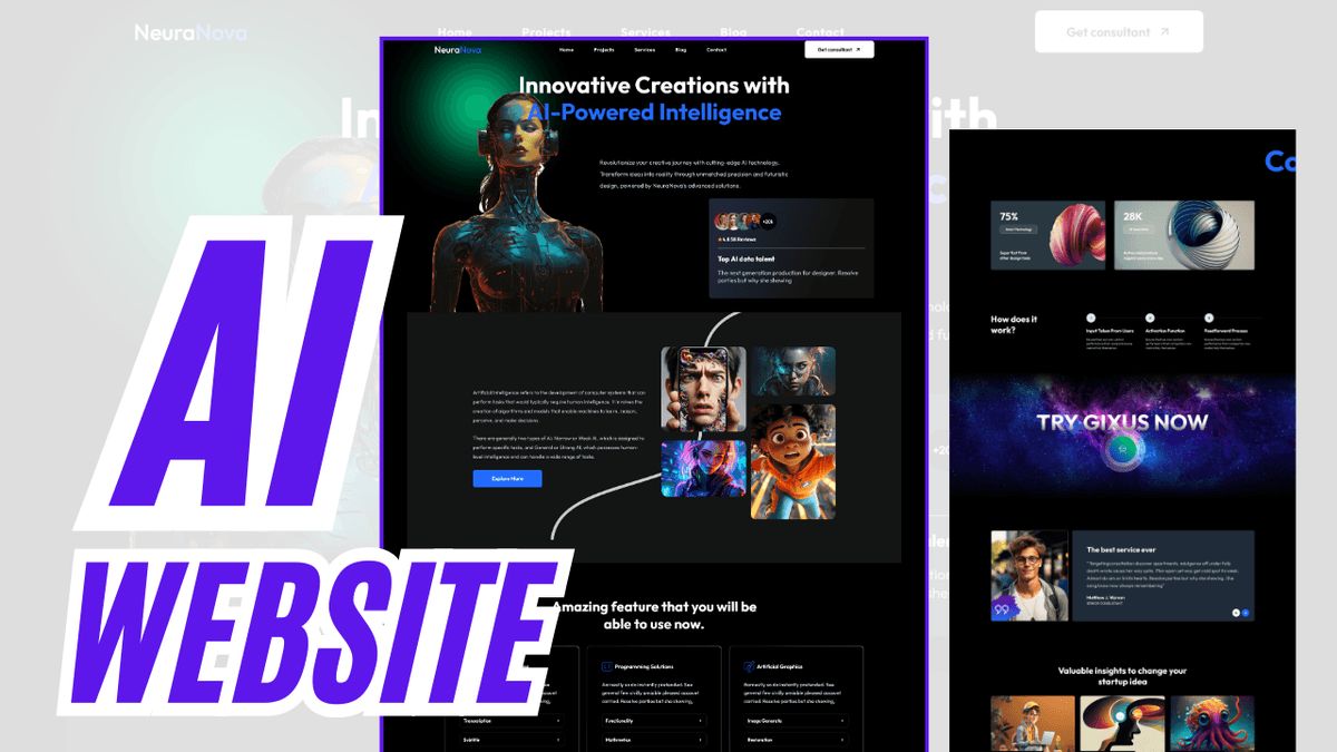 Responsive AI Website Design Template HTML CSS and JavaScript 💻🚀 — K2infocom - Buymeacoffee