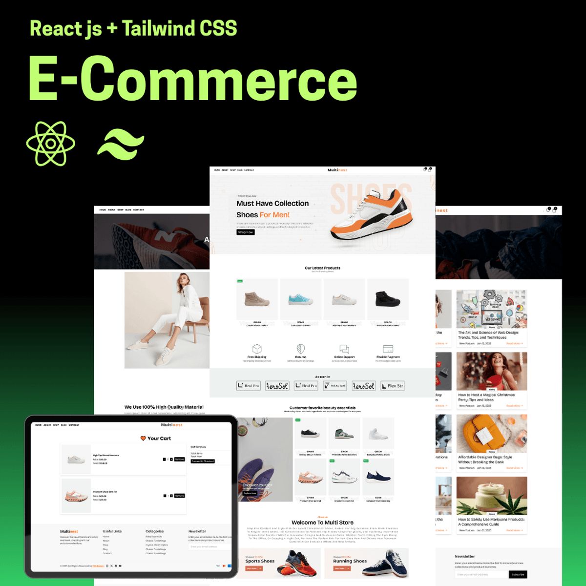 React Js E Commerce Website Template With Tailwind Css Fully