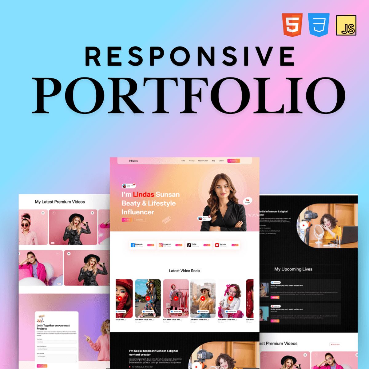 Modern Personal Portfolio Template Built with HTML CSS & JavaScript — K2infocom - Buymeacoffee