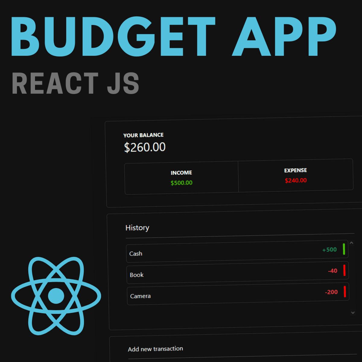 React JS Expense Tracker App - Full Source Code for Developers & Freelancers — K2infocom ...