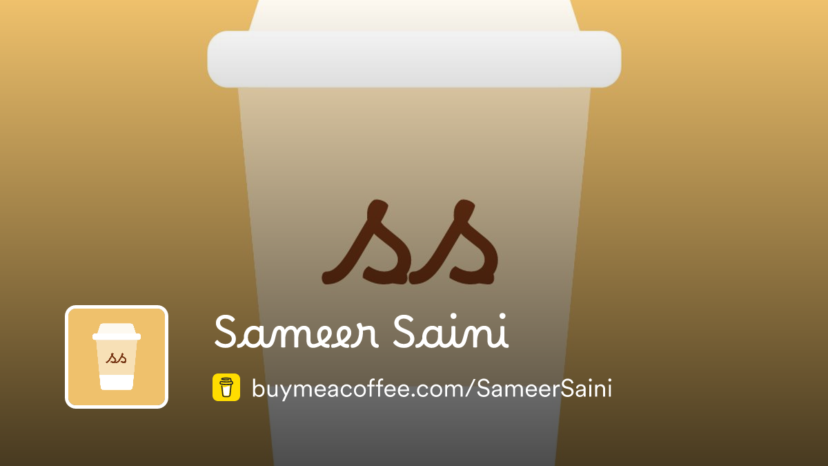 Sameer Saini is a creator who makes informational coding / programming videos - Buymeacoffee
