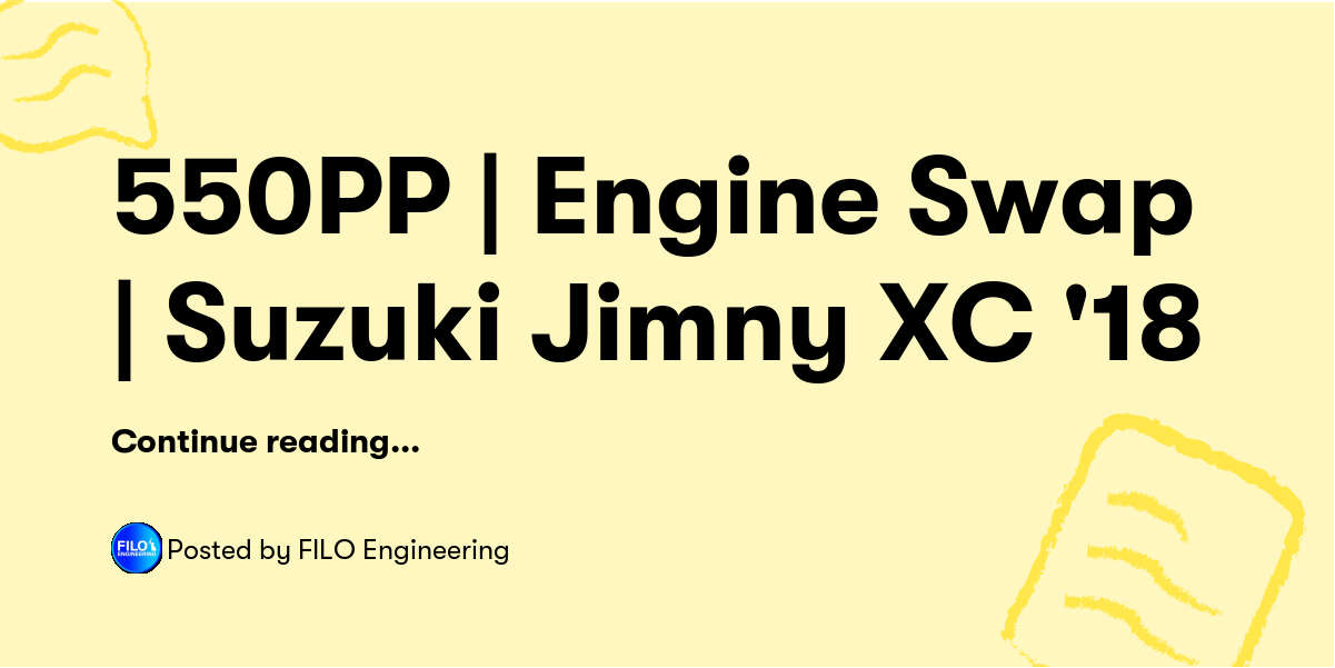 550PP | Engine Swap | Suzuki Jimny XC '18 — FILO Engineering - Buymeacoffee