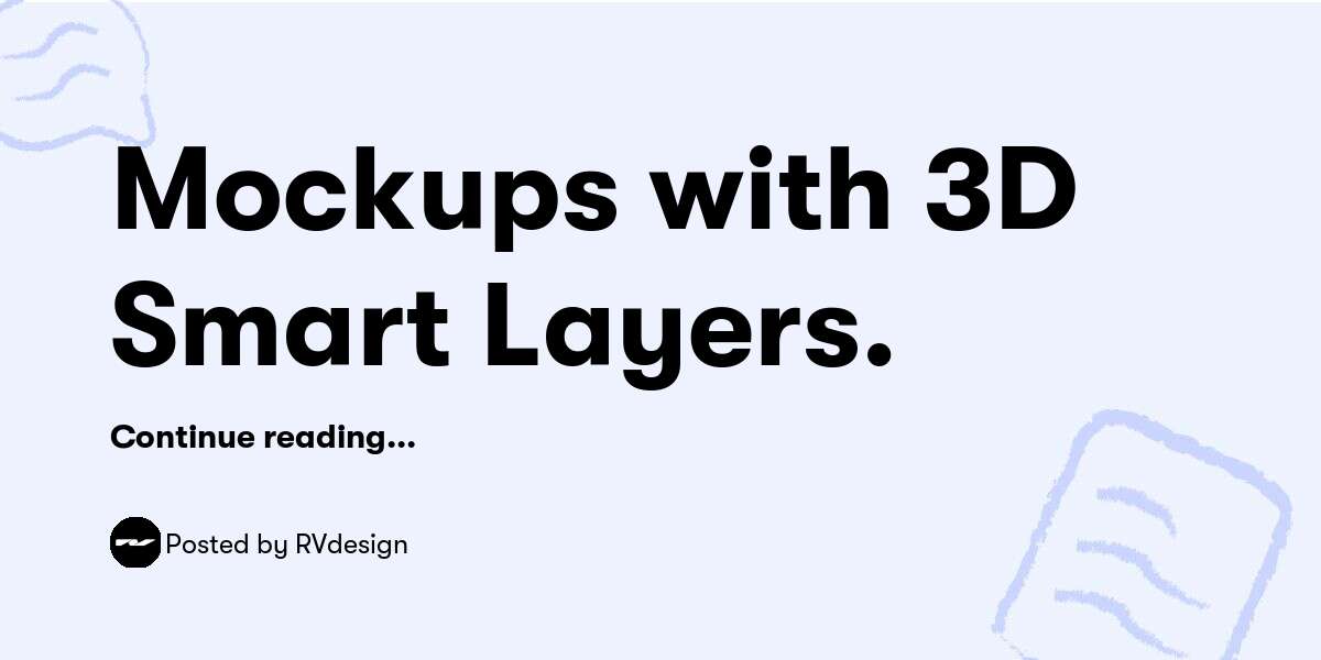 Mockups with 3D Smart Layers. — RVdesign - Buymeacoffee