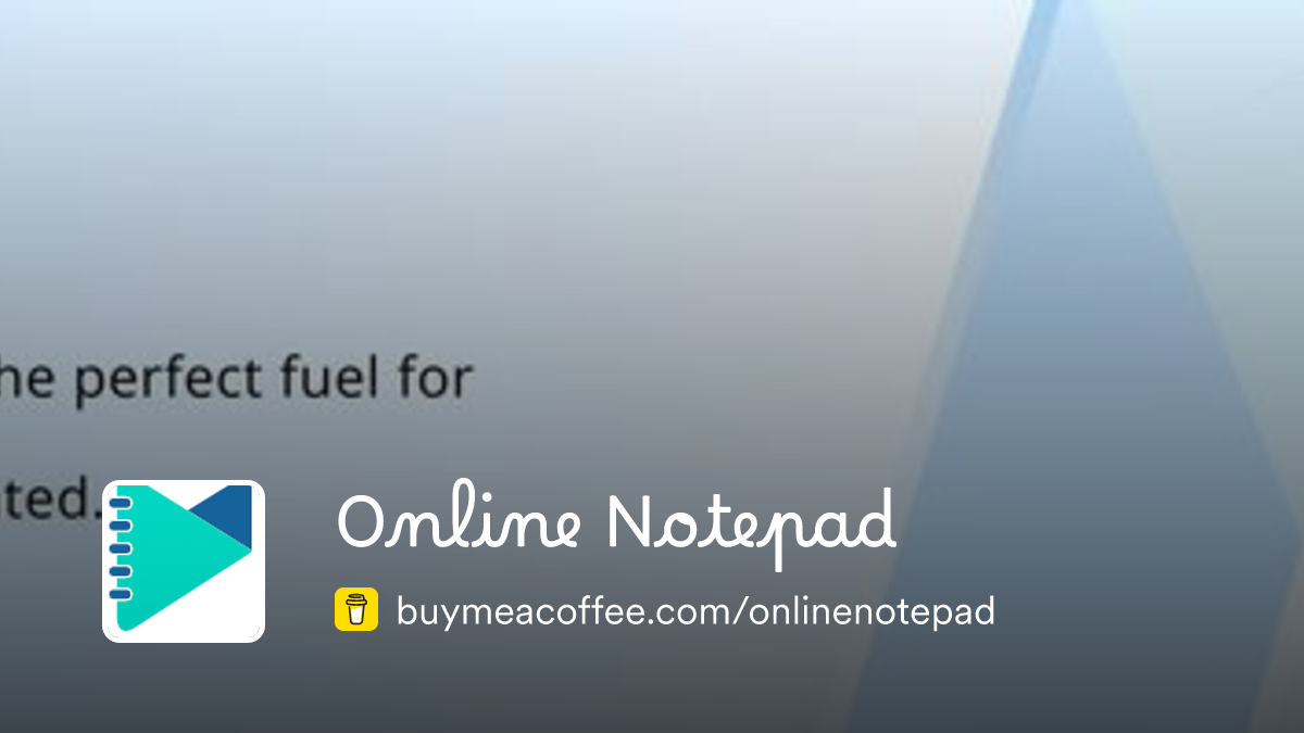 Online Notepad - Buymeacoffee