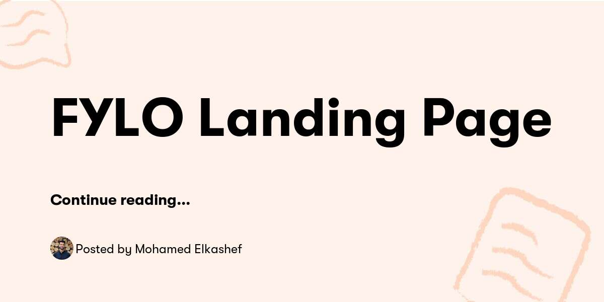 FYLO Landing Page — Mohamed Elkashef - Buymeacoffee