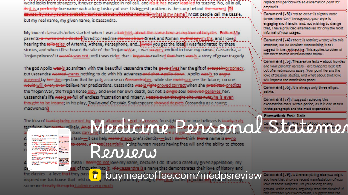 Medicine Personal Statement Review is providing comprehensive feedback ...