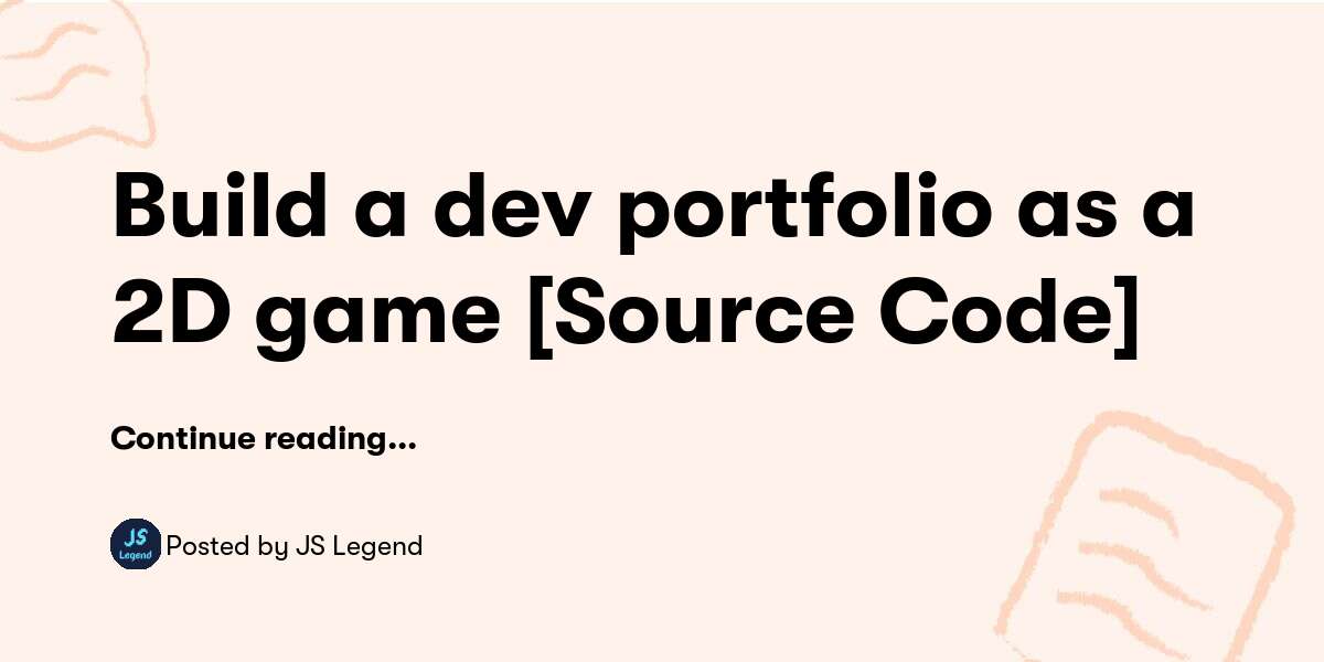 Build a dev portfolio as a 2D game [Source Code] — JS Legend - Buymeacoffee