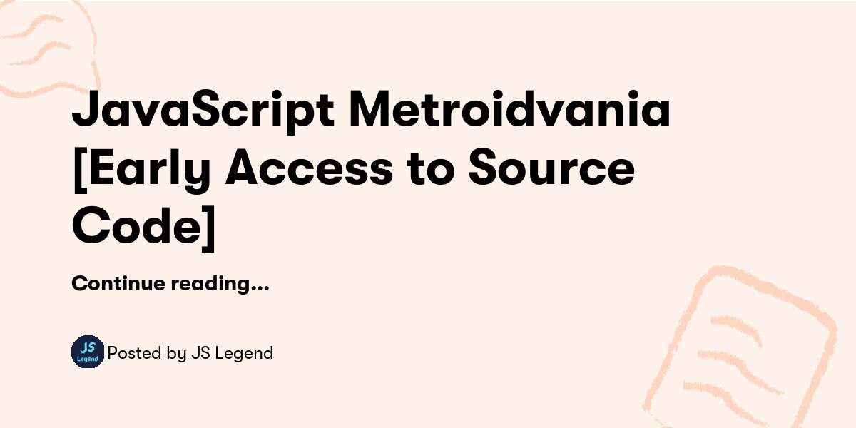 Javascript Metroidvania Early Access To Source Code — Js Legend