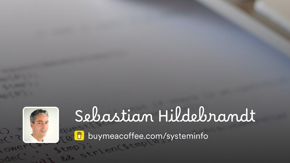 Sebastian Hildebrandt is a passionate open source developer - Buymeacoffee