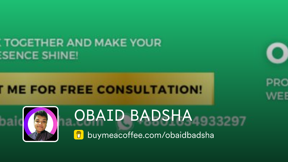 OBAID BADSHA is Professional WordPress Web Designer & Shopify Expert - Buymeacoffee