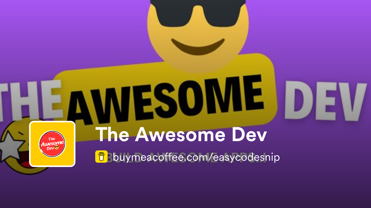 The Awesome Dev is mobile app development tutorial - Buymeacoffee