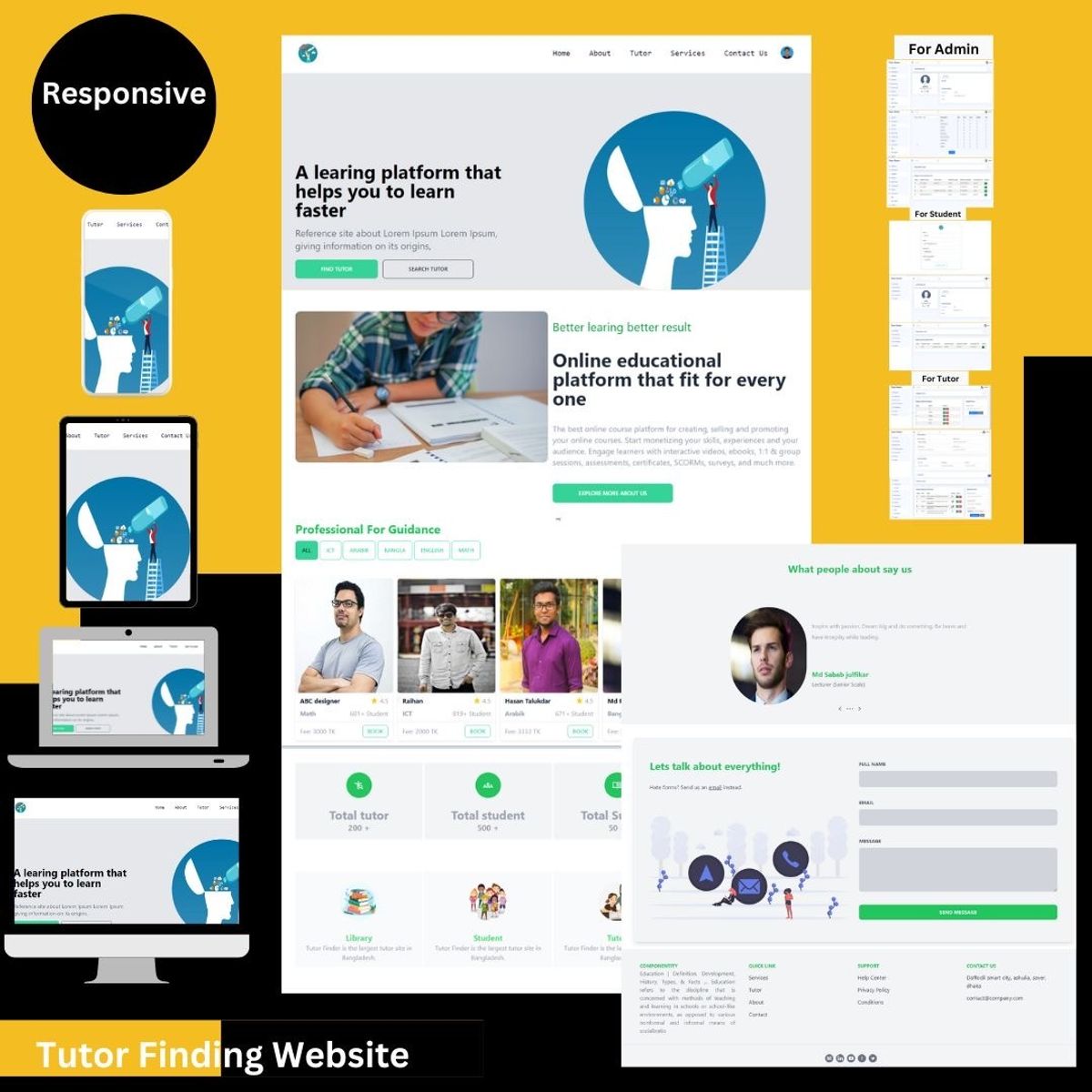 Complete Find Tutor Project Using HTML,CSS,JS Boostrap, laravel — DM 007 - Buymeacoffee