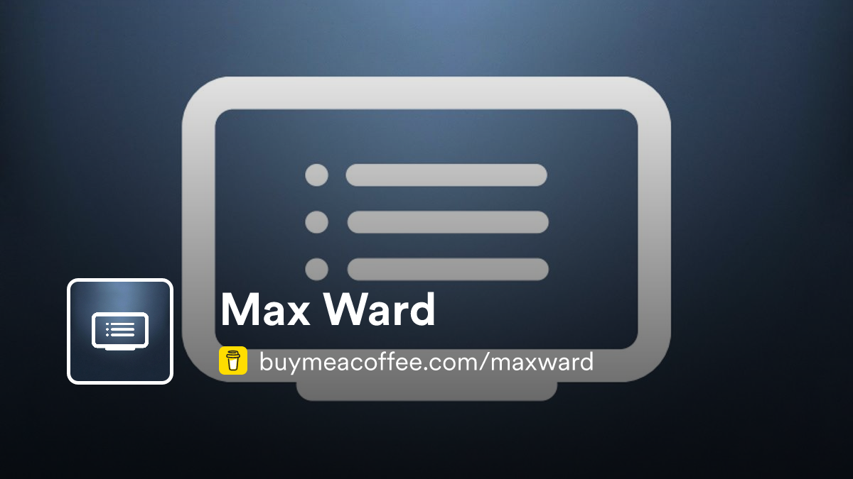 Max Ward is Apple TV apps - Buymeacoffee