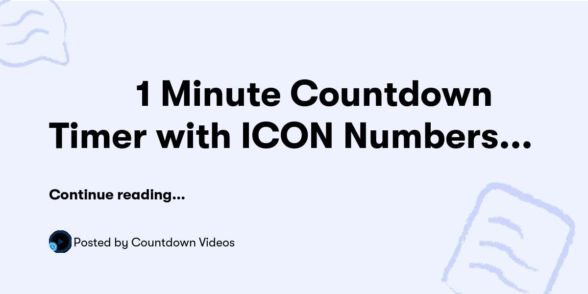 😁😜😲1 Minute Countdown Timer with ICON Numbers 🤪😆🤩1 MINUTE FUN COUNTDOWN ...