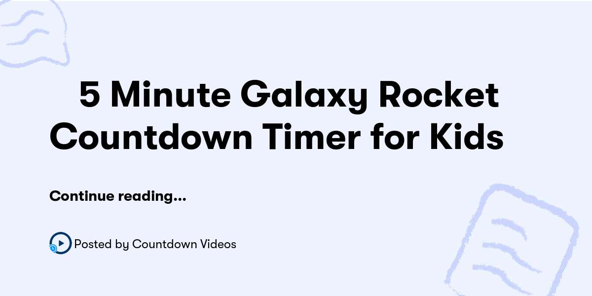 🚀5 Minute Galaxy Rocket Countdown Timer for Kids🪐 — Countdown Videos ...