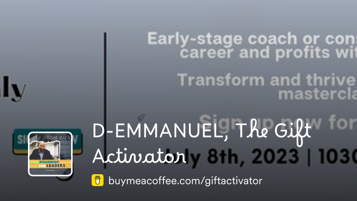 Extras | D-EMMANUEL, The Gift Activator - Buymeacoffee