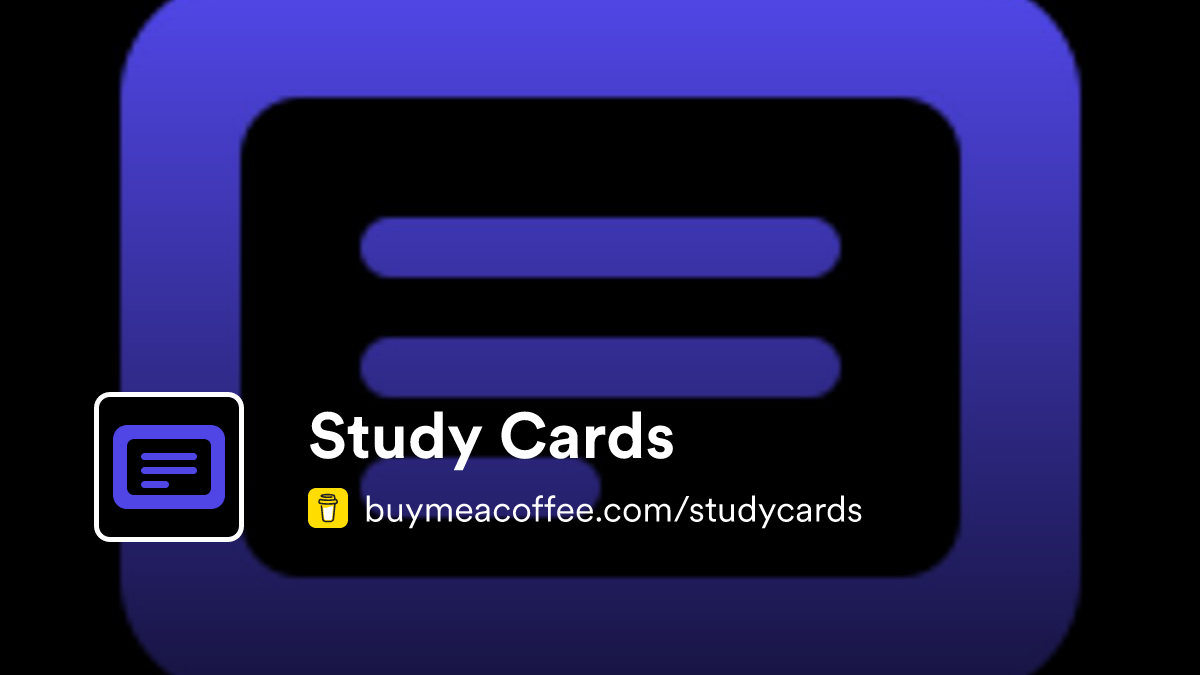 Study Cards is free flashcard study platform that helps students and professionals - Buymeacoffee