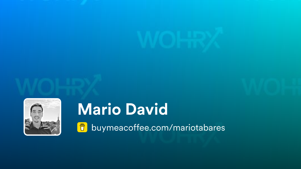 Mario David is Mentor y Coach de estilo de vida - Buymeacoffee