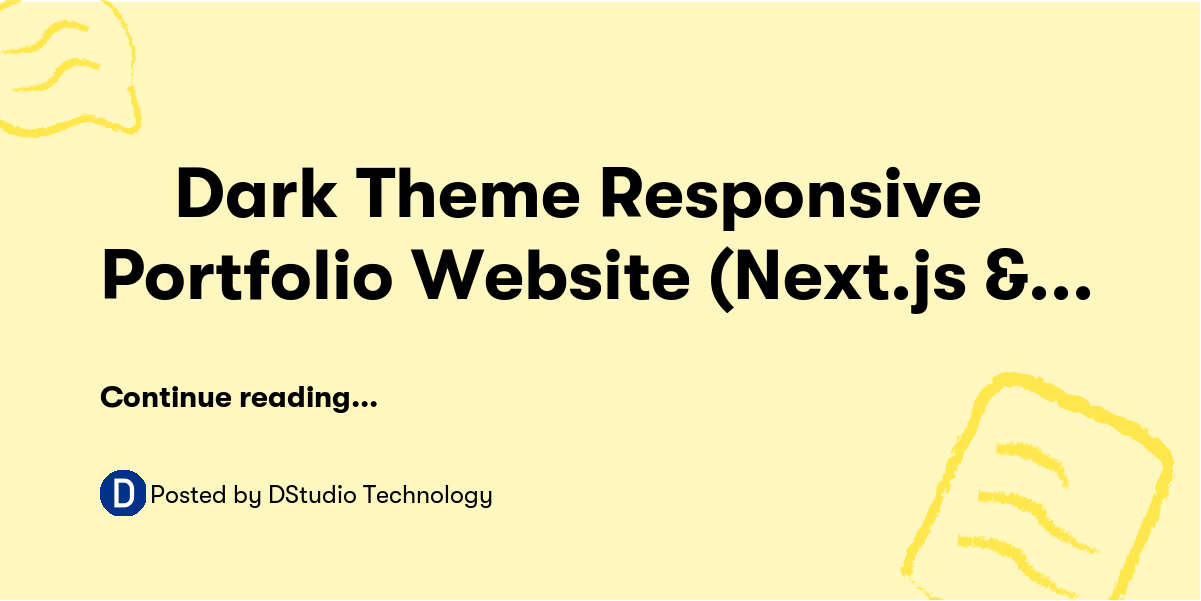 🔥 Dark Theme Responsive Portfolio Website (Next.js & TypeScript ... 🔥 Dark Theme Responsive Portfolio Website (Next.js & TypeScript ...