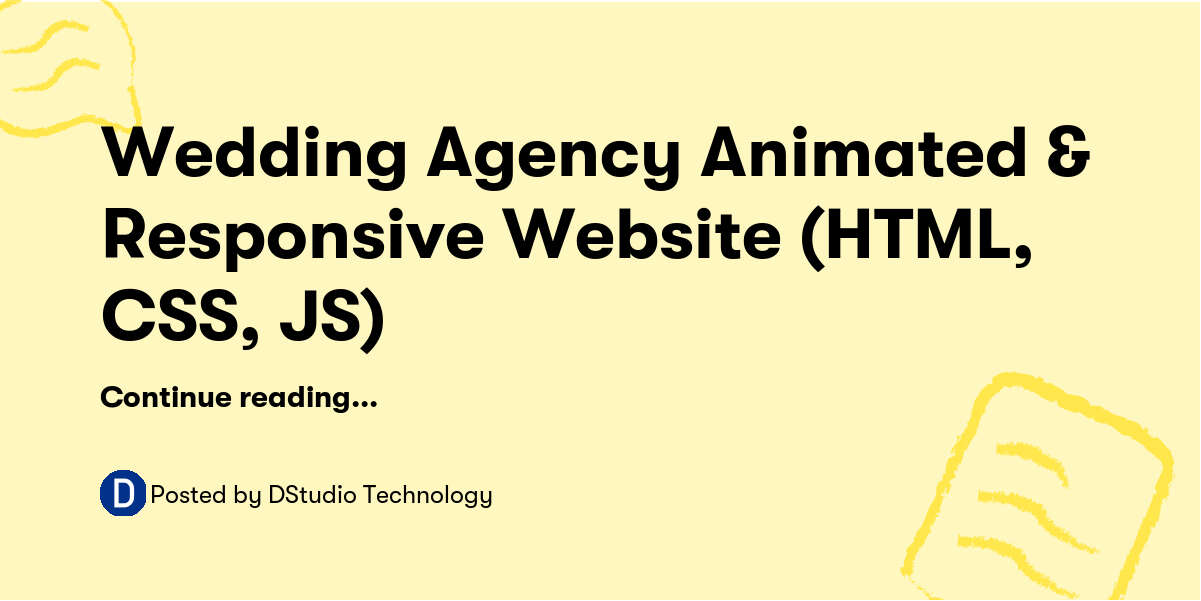Wedding Agency Animated & Responsive Website (HTML, CSS, JS) — DStudio ...