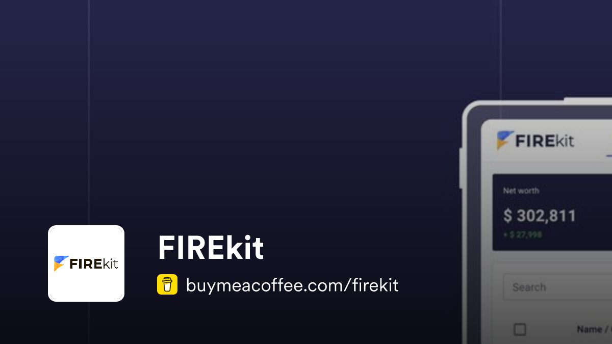 FIREkit is platform for managing and analyzing your investments - Buymeacoffee