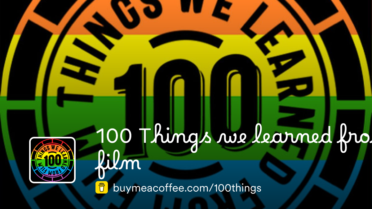 100 Things we learned from film is Podcasting - Buymeacoffee