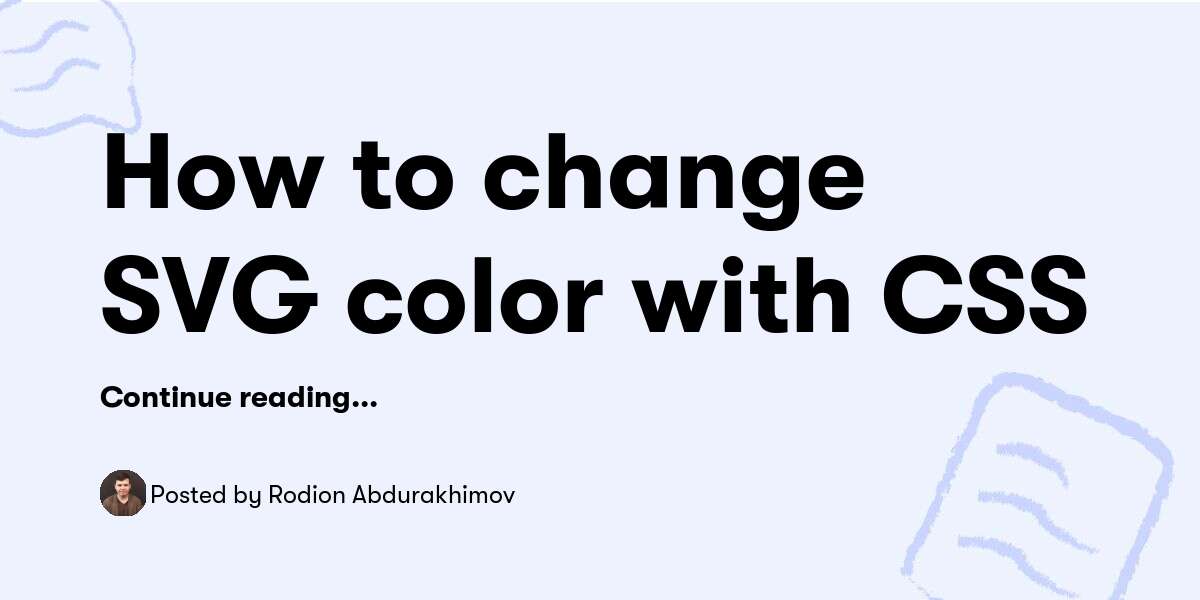 How to change SVG color with CSS — Rodion Abdurakhimov - Buymeacoffee