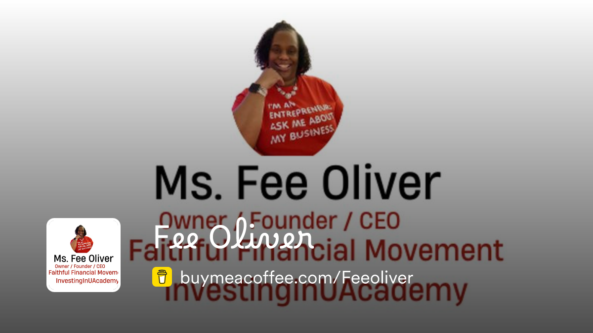 Fee Oliver is Buymeacoffee.com/feeoliver - Buymeacoffee
